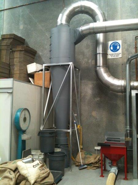 Cyclone on Coffee Roasting application - InSkip Dust and Fume Extraction