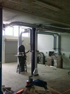 Wood work shop extraction system with floor sweep unit - InSkip Dust ...