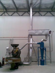 small coffee roaster with cyclone and afterburner being installed ...